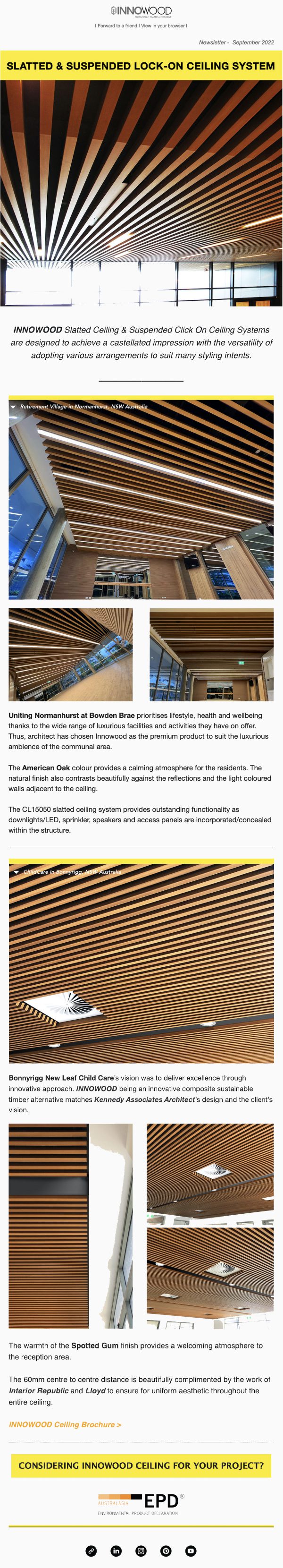 September 2022@INNOWOOD'S SLATTED & SUSPENDED LOCK-ON CEILING SYSTEM ...